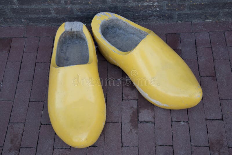 Yellow Clogs in Amsterdam stock photo. Image of europe - 87880924