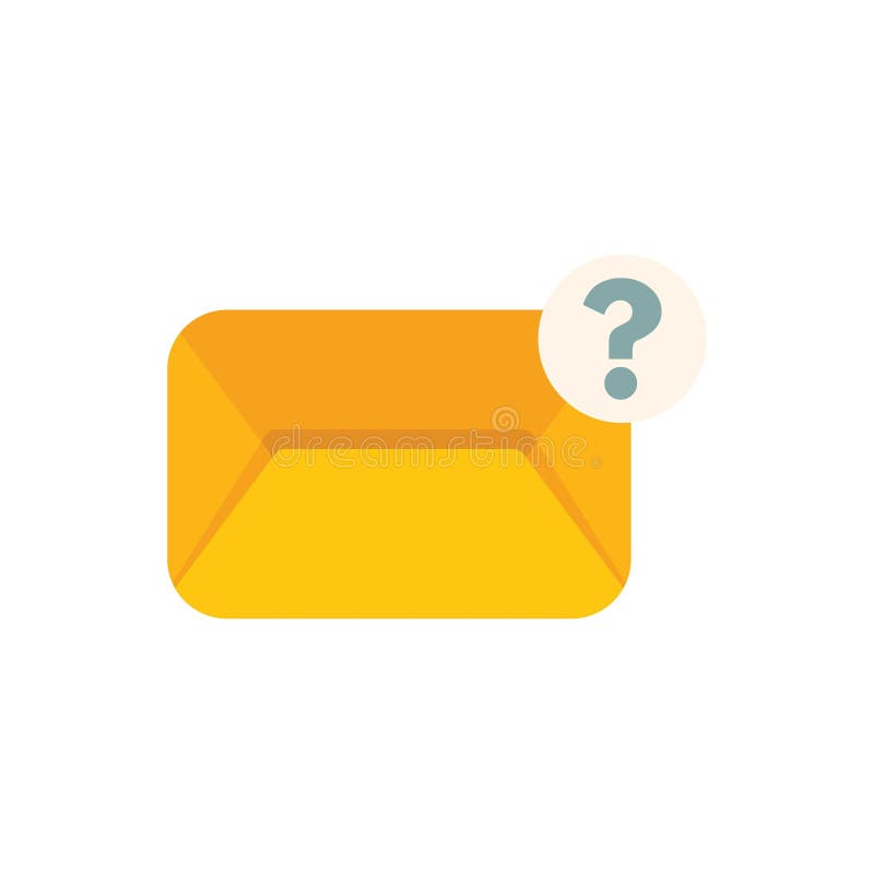 Yellow Closed Envelope Receiving New Message with Question Mark Stock ...