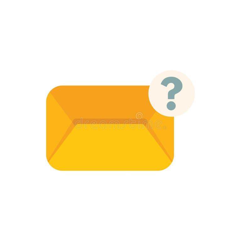 Yellow Closed Envelope Receiving New Message with Question Mark Stock ...