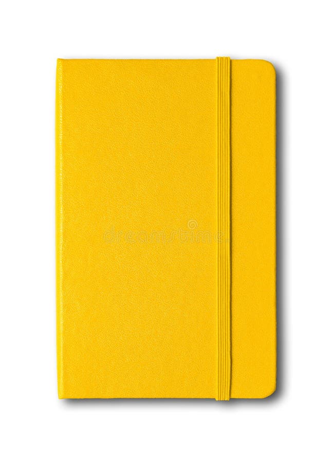 Yellow Closed Notebook Isolated on White Stock Image - Image of book ...