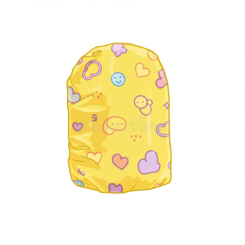 Yellow Cloth Diaper with Cute Pastel Pattern Stock Illustration ...