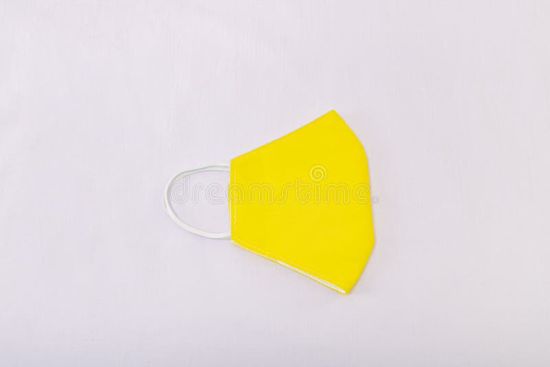 Yellow Mask on White Background Stock Photo - Image of pandemic, group ...