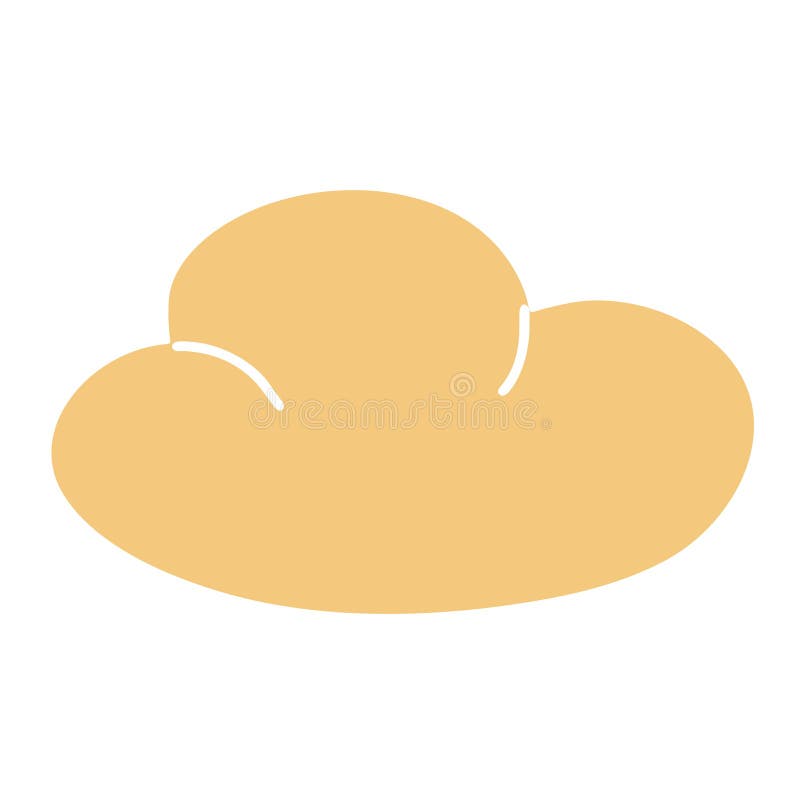 Yellow Cloud. Hand Drawn Vector Illustration Stock Vector ...