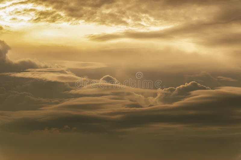 Yellow Cloud Scape Background at Sunrise Time Stock Photo - Image of ...