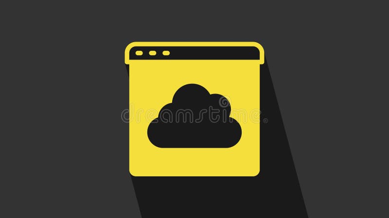 Yellow Cloud Icon Isolated on Blue Background. 4K Video Motion Graphic ...