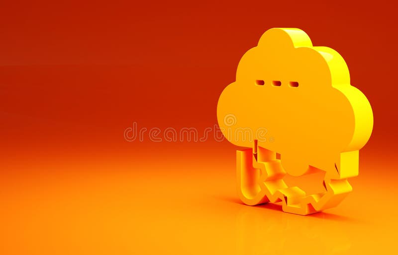 Yellow Cloud Technology Data Transfer and Storage Icon Isolated on ...