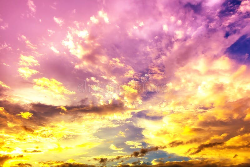 Yellow clouds stock photo. Image of twilight, colorful - 76786954