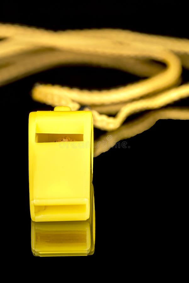 Yellow Coaches Whistle on a String Stock Image - Image of plastic ...