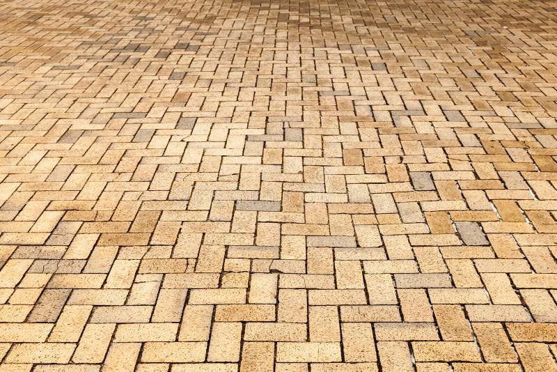Yellow Cobblestone Road Pavement, Background Stock Photo - Image of ...