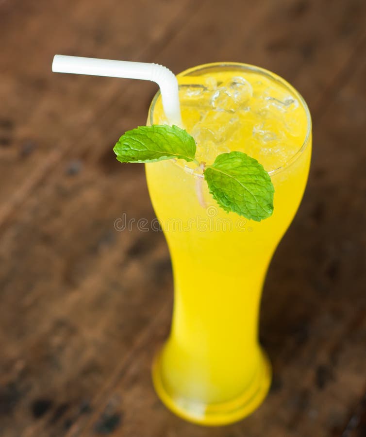Yellow cocktail stock photo. Image of pineapple, frozen - 26340092
