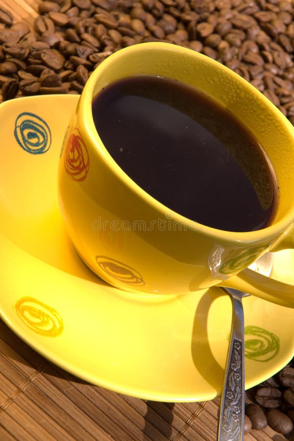 Yellow coffee cup stock image. Image of dlyudtse, chocolate - 10675659