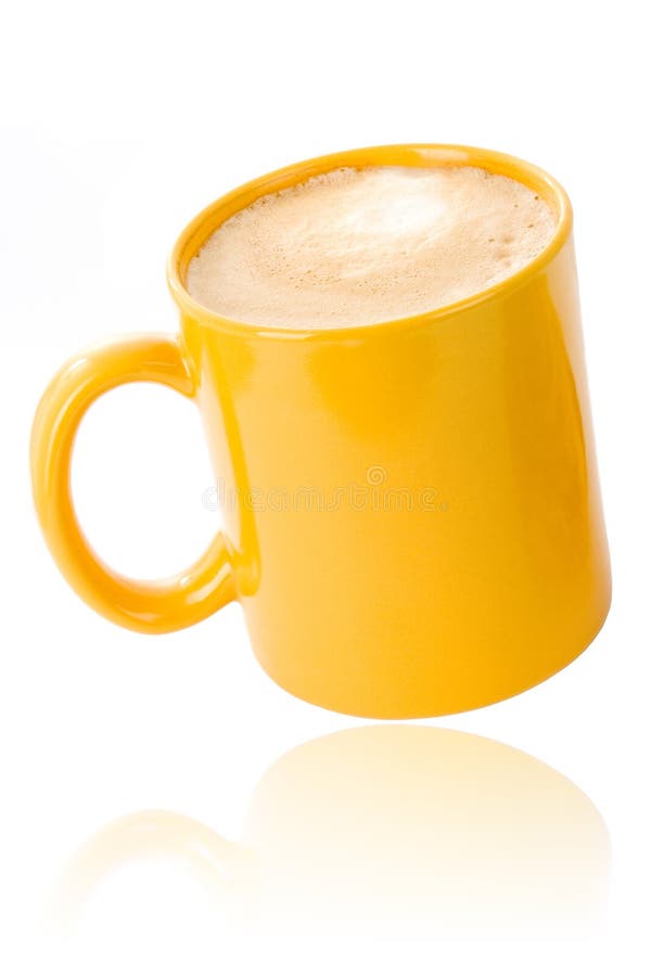 Yellow coffee cup stock image. Image of milk, food, froth - 2382765