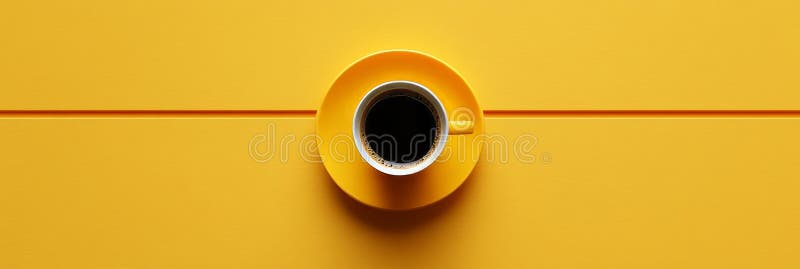 Yellow Coffee Cup on a Yellow Background, Minimal Creative Food Concept ...