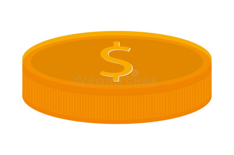 Yellow coin dollar stock illustration. Illustration of finance - 73289655