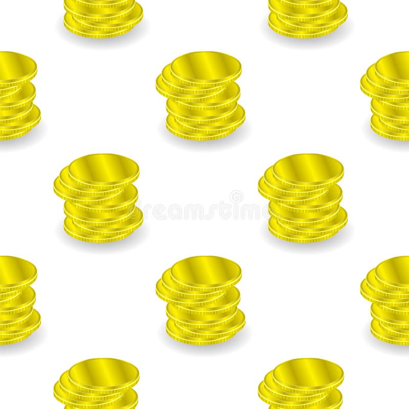 Yellow Coins Seamless Background Stock Vector - Illustration of cash ...