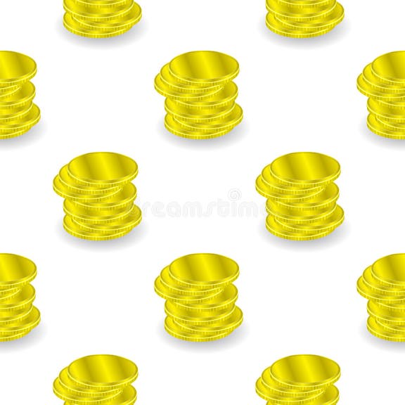Yellow Coins Seamless Background Stock Vector - Illustration of cash ...