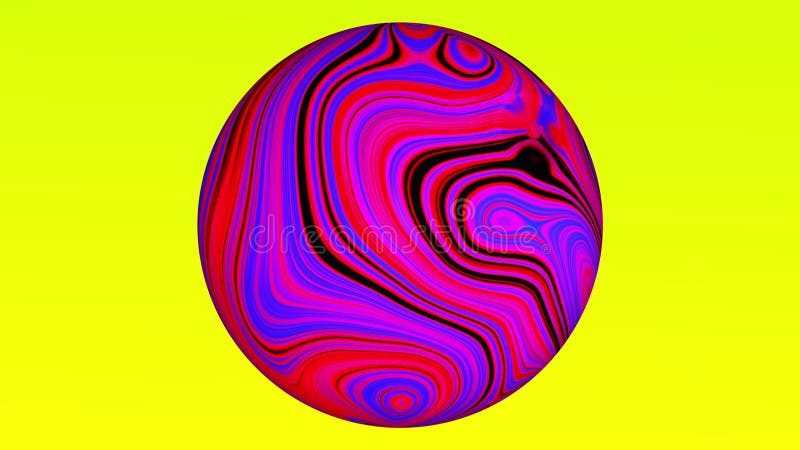 Yellow Color Background with Rotating Colorful Moving Texture Balls ...