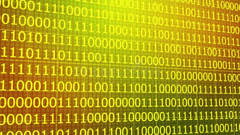 Yellow Color Binary Code Glowing Encryption Data, Privacy Security Network Encode Decode Online ...