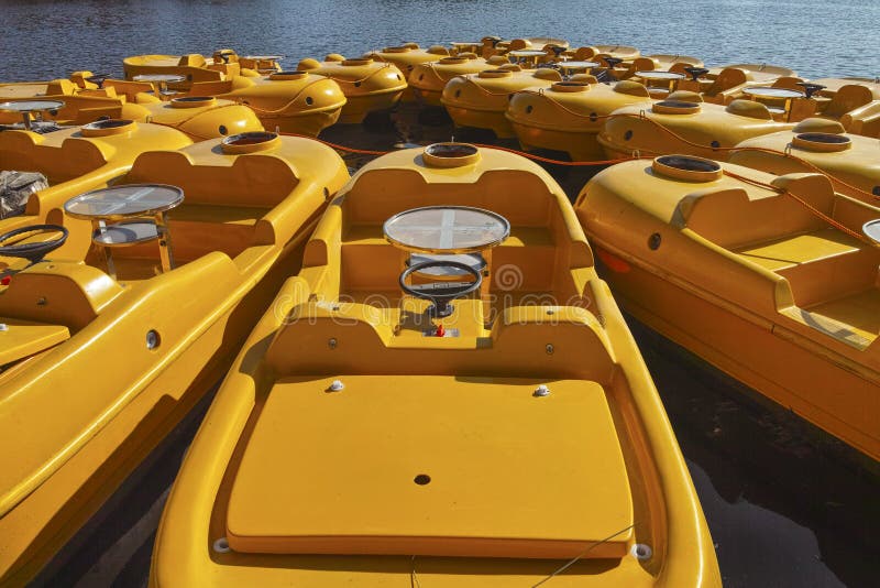 Yellow color boats stock photo. Image of calm, vacation - 39856776