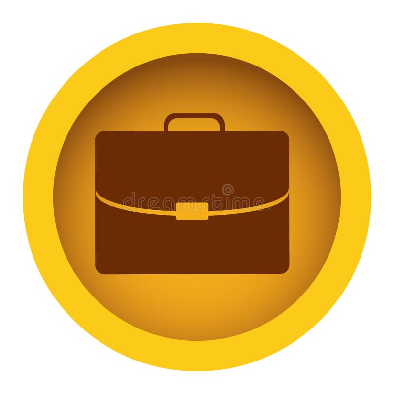 Yellow Color Circular Frame with Silhouette Briefcase Executive Icon ...