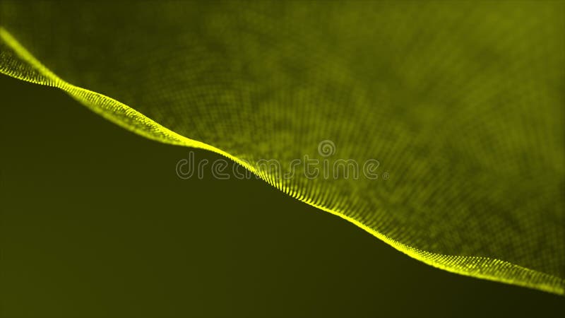 Yellow Color Digital Abstract Particle Wave Background , Cyber or ...