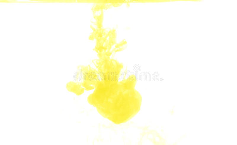 Yellow Color Dissolving in Water Stock Photo - Image of mixing, space ...