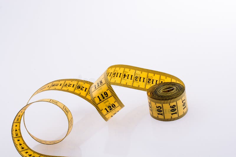 Yellow Color Measuring Tape Stock Photo - Image of white, work: 80180032