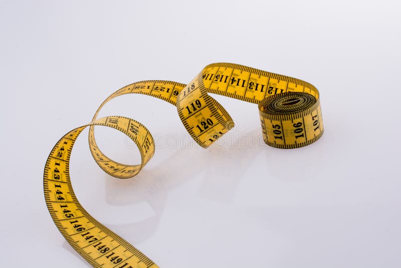 Yellow Color Measuring Tape Stock Photo - Image of white, tool: 80198760