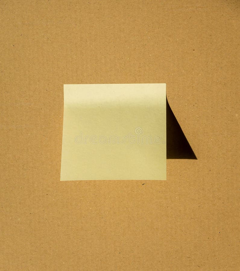 Yellow Color Note on Cardboard Paper Stock Photo - Image of reminder ...