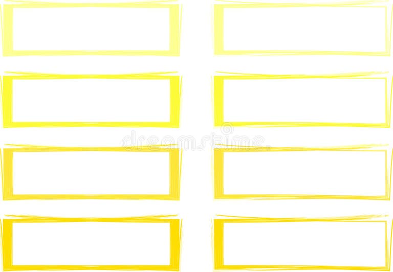 Yellow Color Palette Rectangular Frames Set Vector Stock Vector ...