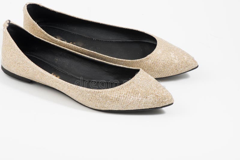 Yellow Color Shoes with White Background Stock Image - Image of point ...