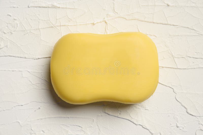 Yellow Color Soap Bar, Soap Sud, Texture, Crack, White Background Stock ...