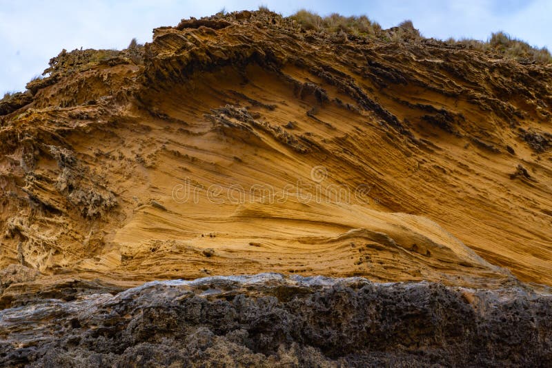 Yellow Colored Cliff with Rough Texture Stock Image - Image of colored ...