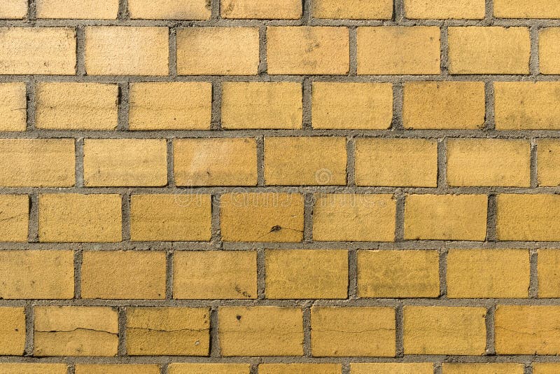 Yellow Colored Clinker Brick Wall and Facade, Facing Brick. Yellow ...