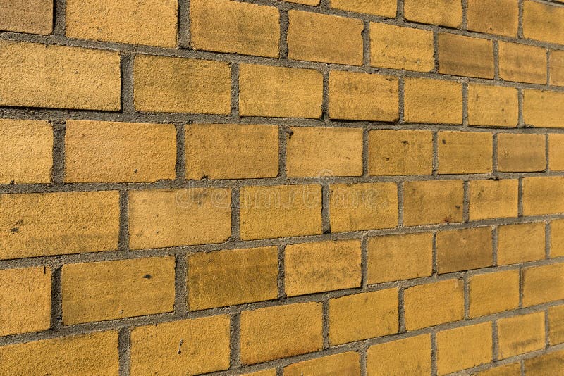 Yellow Colored Clinker Brick Wall and Facade, Facing Brick. Yellow ...