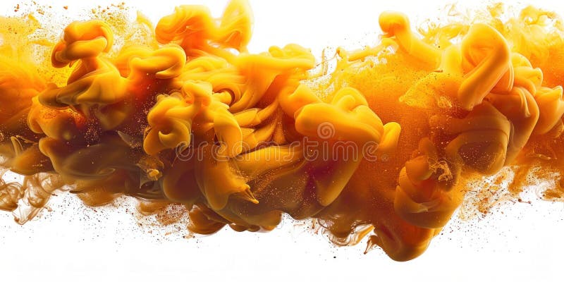 Yellow Colored Liquid Explosion on White Background. Generative Ai ...