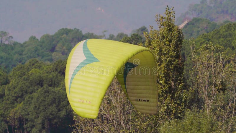 Yellow Colored Parachute Float Down from the Sky in Bir Billing ...