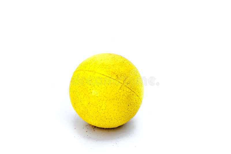 A Yellow Sponge Ball Isolated on White. Stock Image - Image of outdoors ...