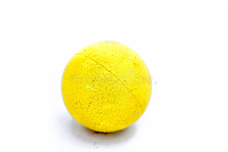 A Yellow Sponge Ball Isolated on White. Stock Image - Image of balloon ...