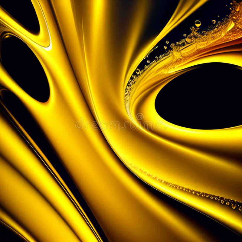 Yellow Coloured Abstract, Liquid Fluid, Wallpapers, Generative AI Stock ...