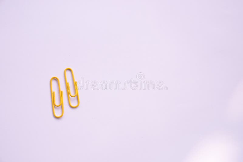 Yellow Coloured Paper Clips on a White Background Stock Image - Image ...