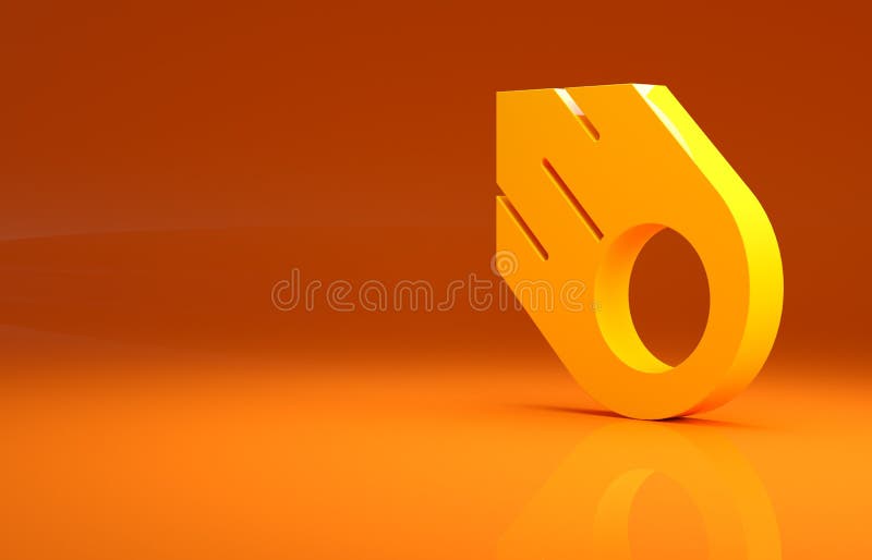 Yellow Comet Falling Down Fast Icon Isolated on Orange Background ...