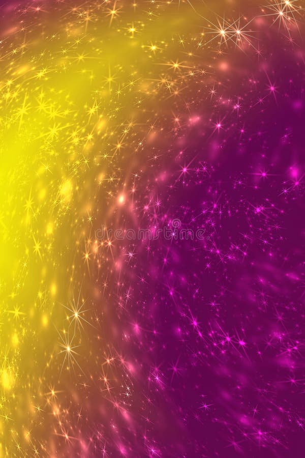 Yellow Comet Trace on Violet Space Stars Constellation Background Stock ...