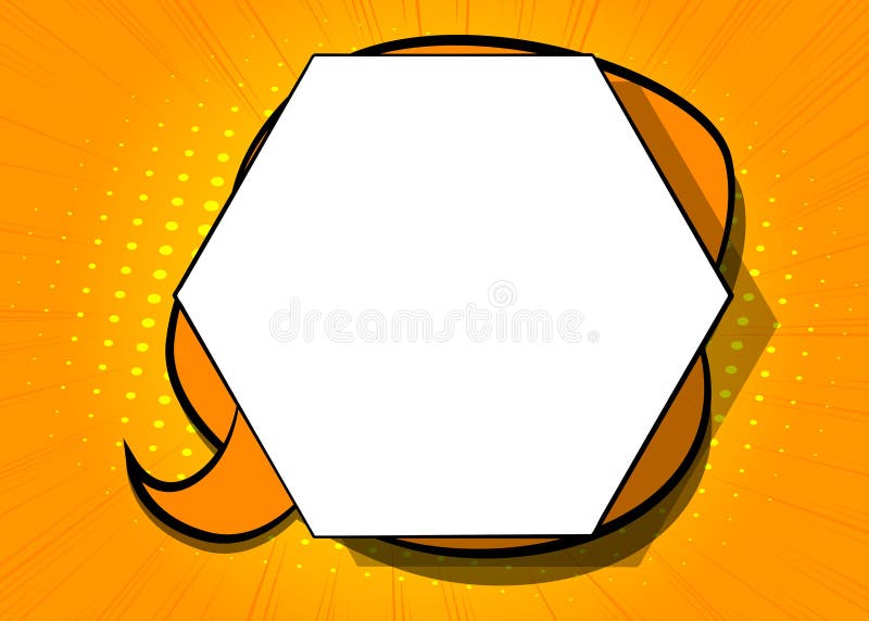 Yellow Comic Book Background with Blank Hexagonal Shape. Stock Vector ...