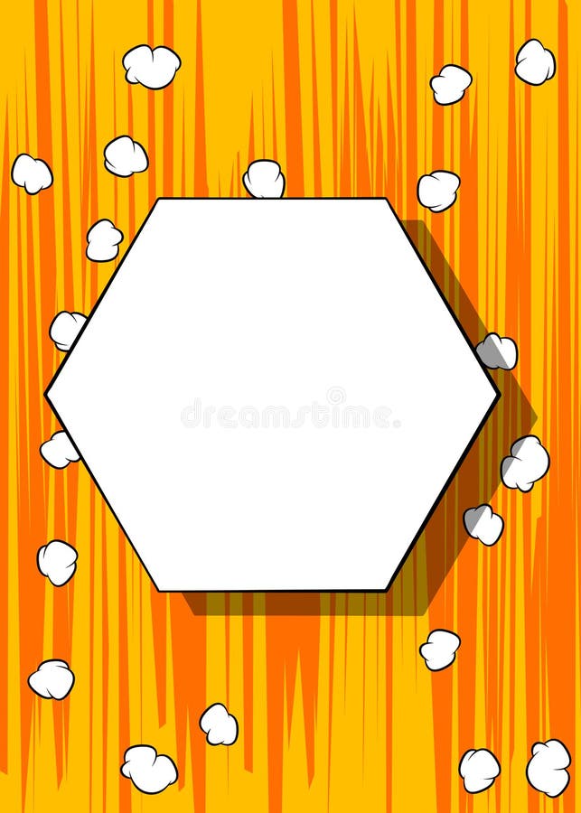 Yellow Comic Book Background with Blank Hexagonal Shape. Stock Vector ...
