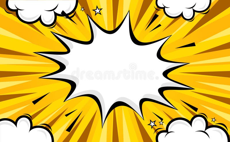 Yellow Comic Cartoon Background with Stars Vector Template Stock Vector ...