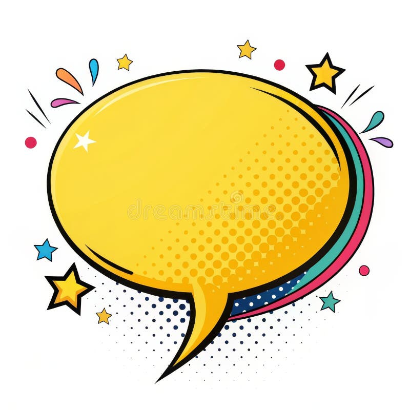 Yellow Comic Speech Bubble Design, Pop Art, Vector Illustration ...