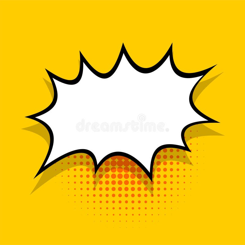 Yellow Comics Speech Bubble for Text Stock Vector - Illustration of ...