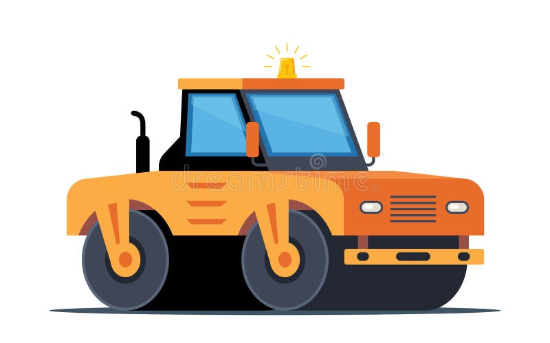 Yellow Compactor, Vibratory Road Roller and Asphalt Paver, Heavy ...