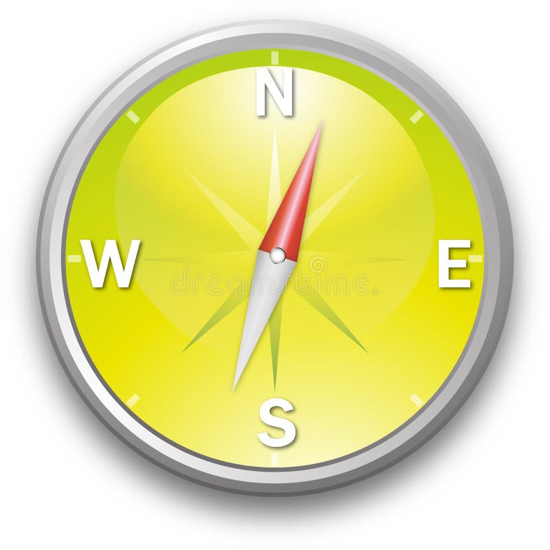 Yellow Compass Stock Photo - Image: 15971230